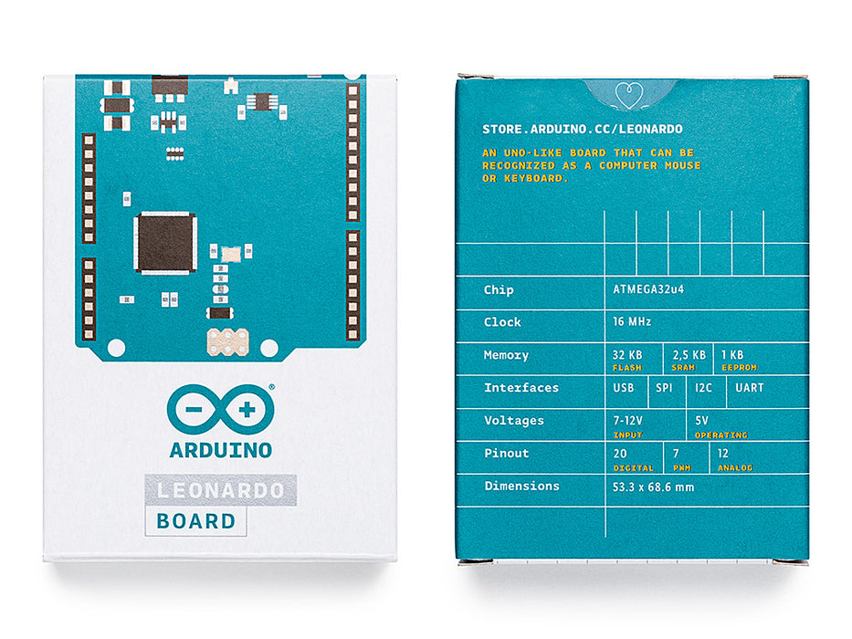 Arduino Leonardo With Headers Usb Microcontroller Board — Arduino Official Store