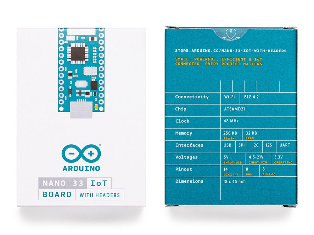 Arduino Nano 33 Iot With Headers Secure 32 Bit Iot Board — Arduino Official Store
