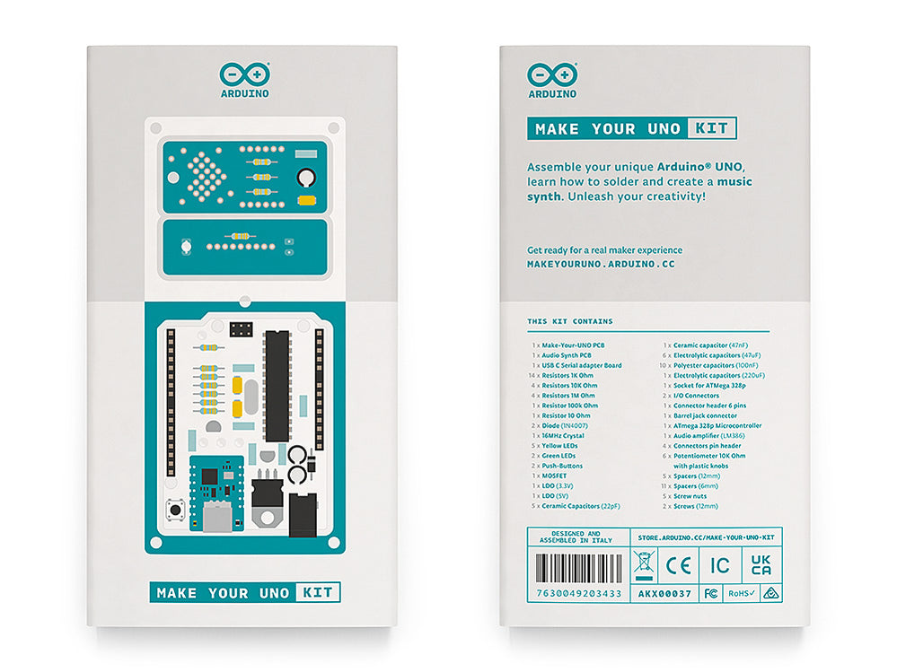 Arduino Make Your Uno Kit Build Your Own Arduino And Synthesizer — Arduino Official Store