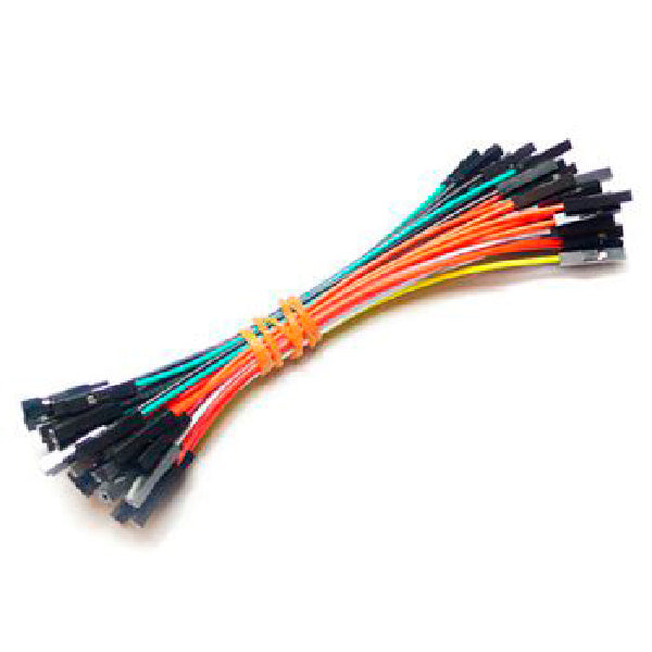 Pack of 50 female-female jumper wires in various colors — Arduino ...