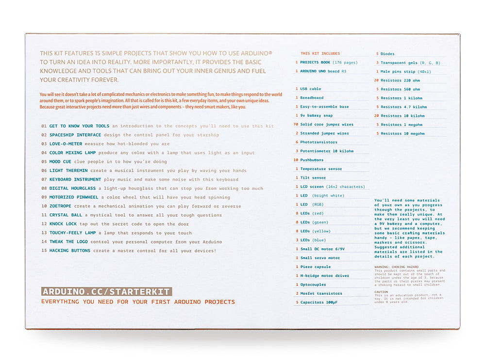 Arduino Starter Kit Multi‑language Complete Kit With Uno Board — Arduino Official Store